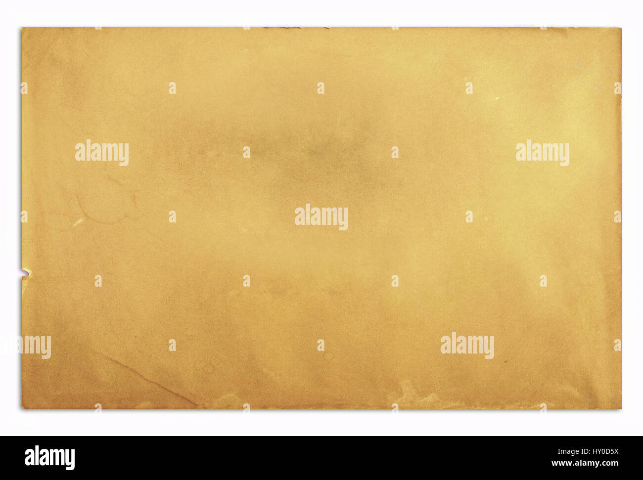 brown old paper have tear, notches, and old water drip on white ...