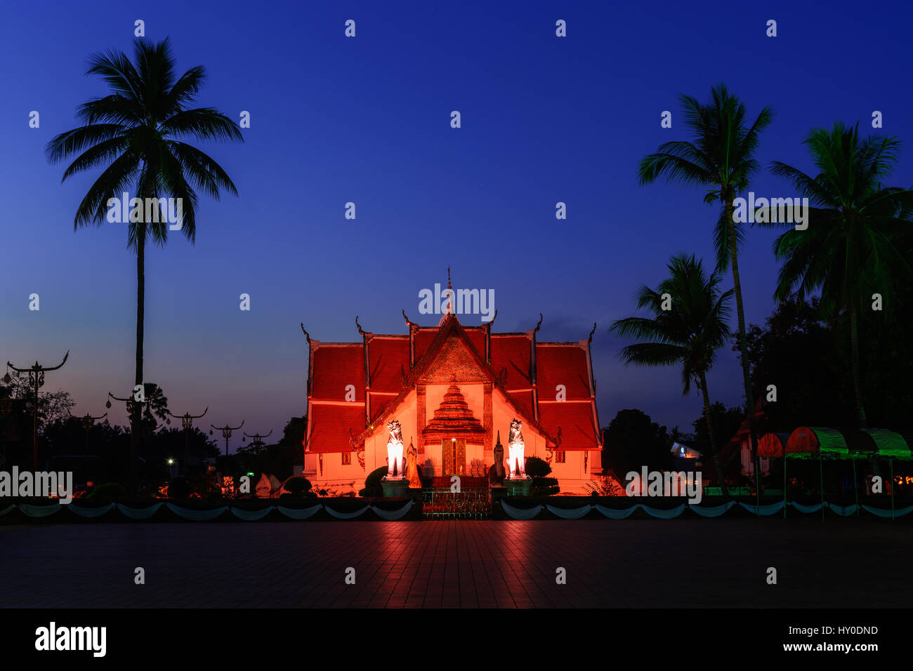 Wat Phumin temple landmark of Nan, Thailand in twilight time Stock ...