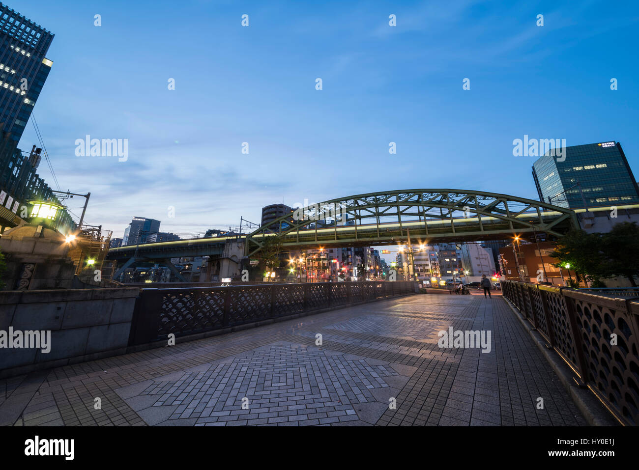 Sobu Line Matsuzumicho Bridge, view from Shoheibashi Bridge, Chiyoda-Ku ...