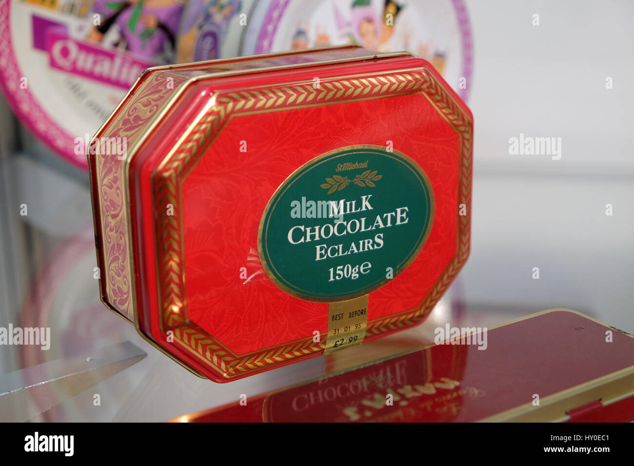 Vintage Chocolate box exhibited at the Fair chocolate in Zagreb Stock ...