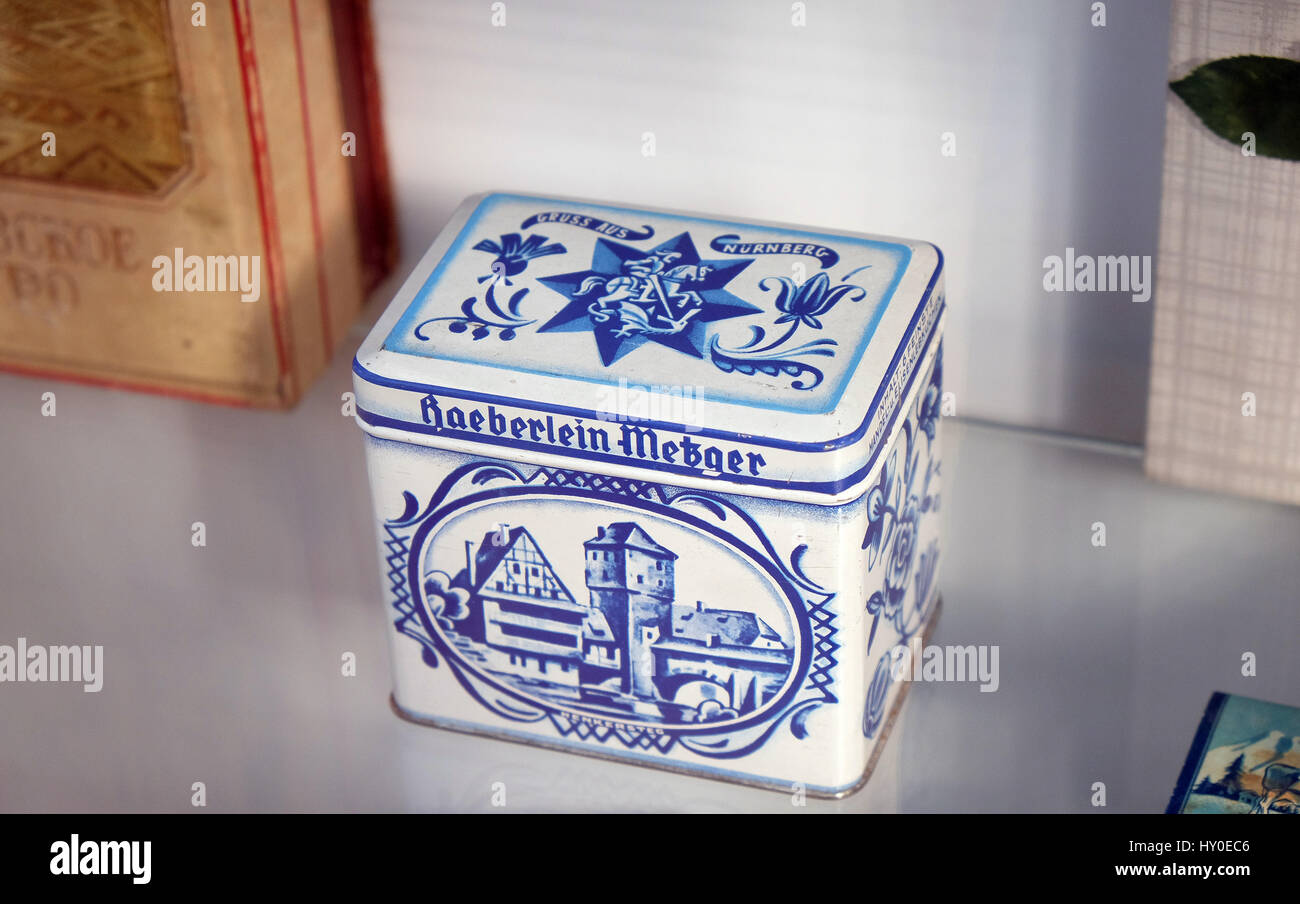 Vintage Chocolate box exhibited at the Fair chocolate in Zagreb Stock ...