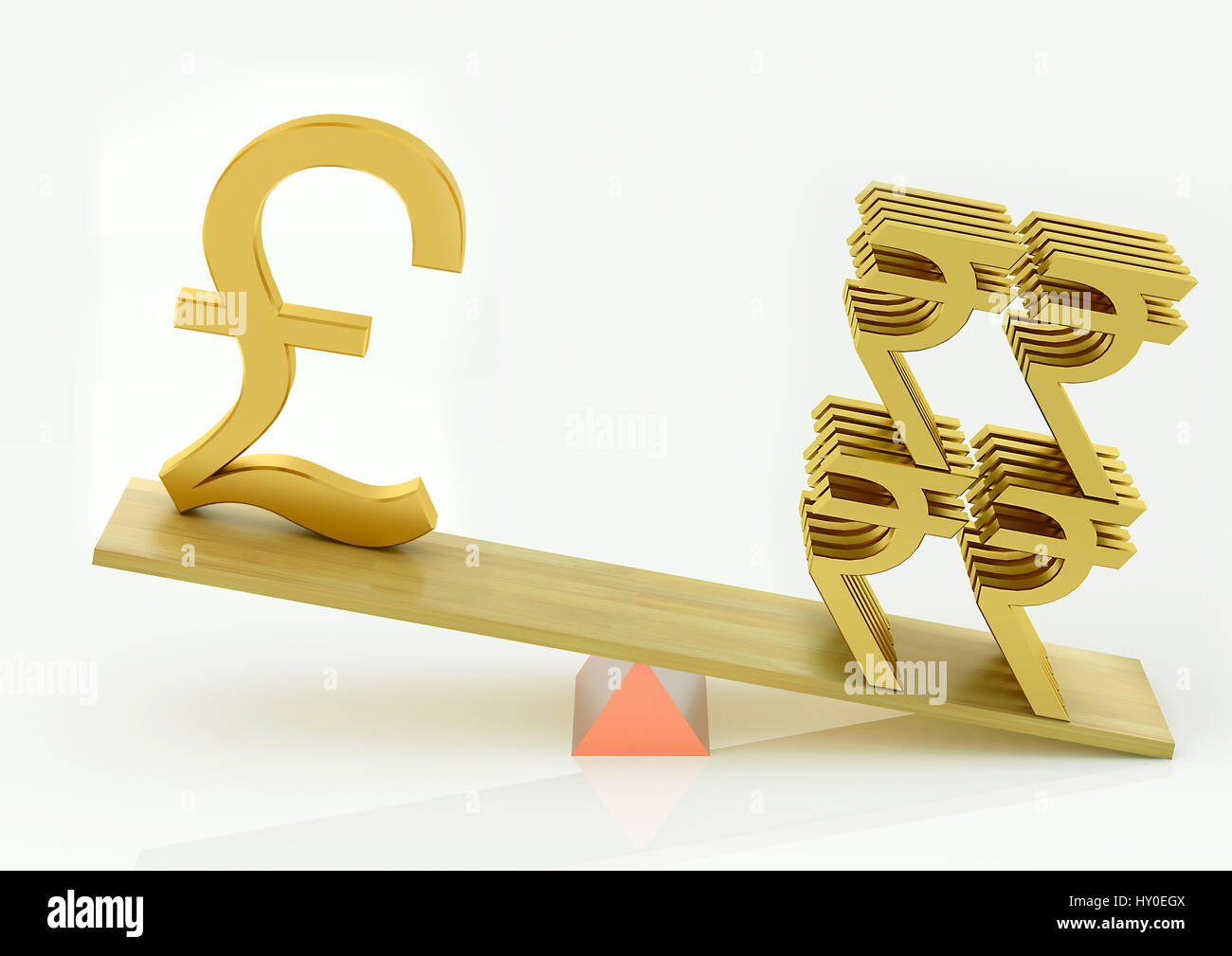 Balancing, united kingdom, pound and indian rupee Stock Photo - Alamy