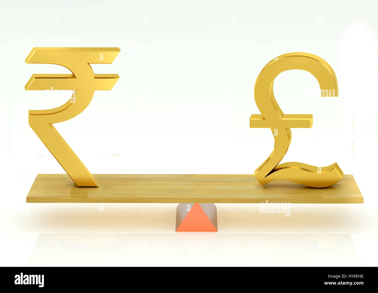 Balancing, united kingdom pound and indian rupee Stock Photo - Alamy