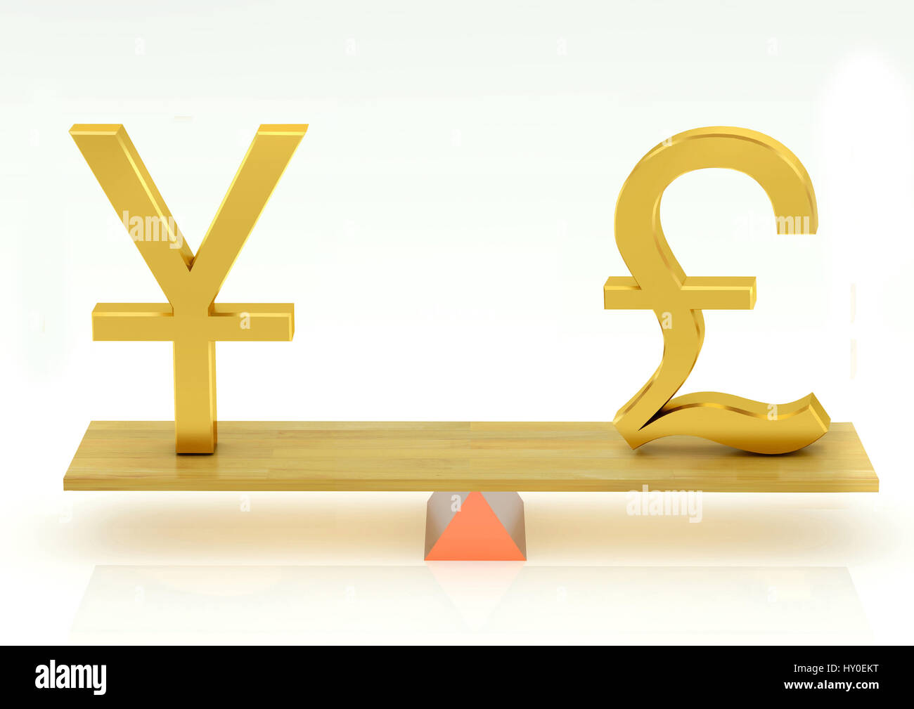 Balancing, chinese Yuan and united kingdom pound Stock Photo - Alamy
