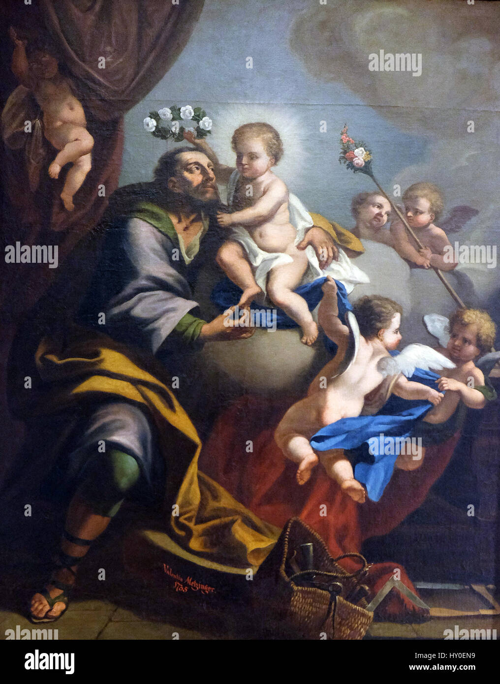 Valentin Metzinger: Saint Joseph, year 1735, exhibited in the Museum of ...