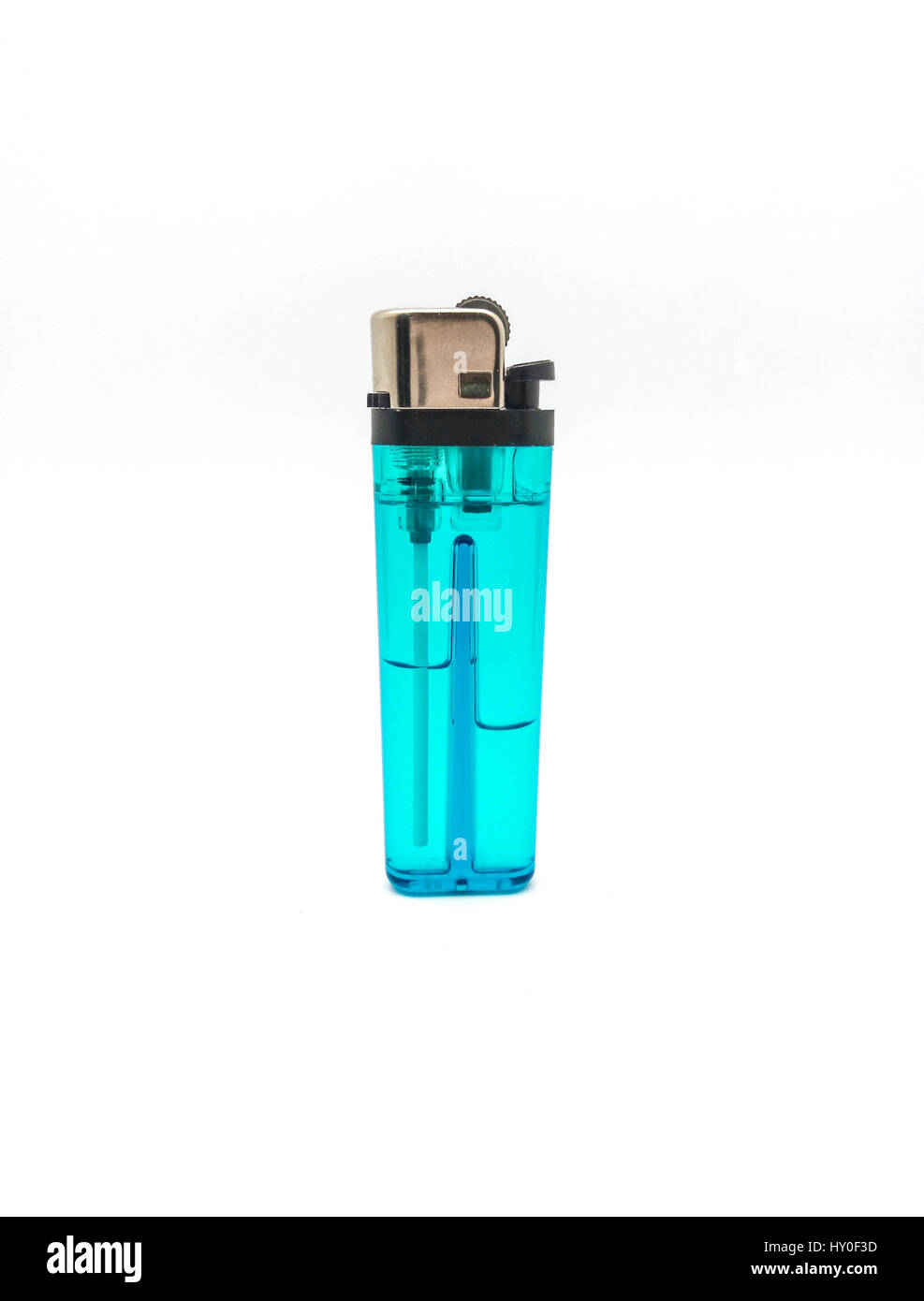 Clear Blue Gas Lighter on White Background Stock Photo - Alamy