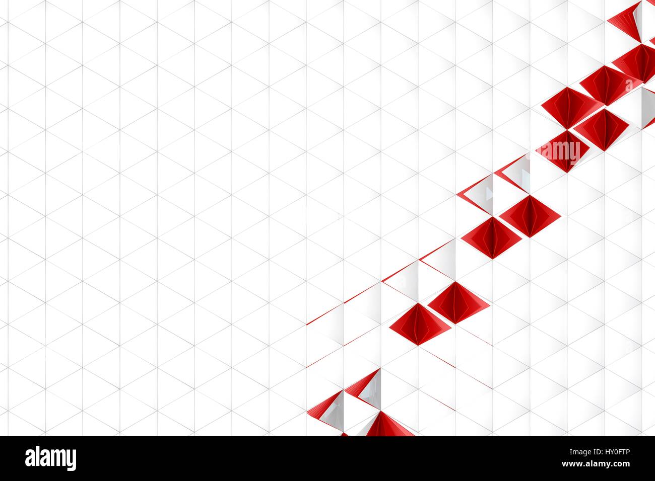 Abstract 3d rendering of red white surface. Background with futuristic ...