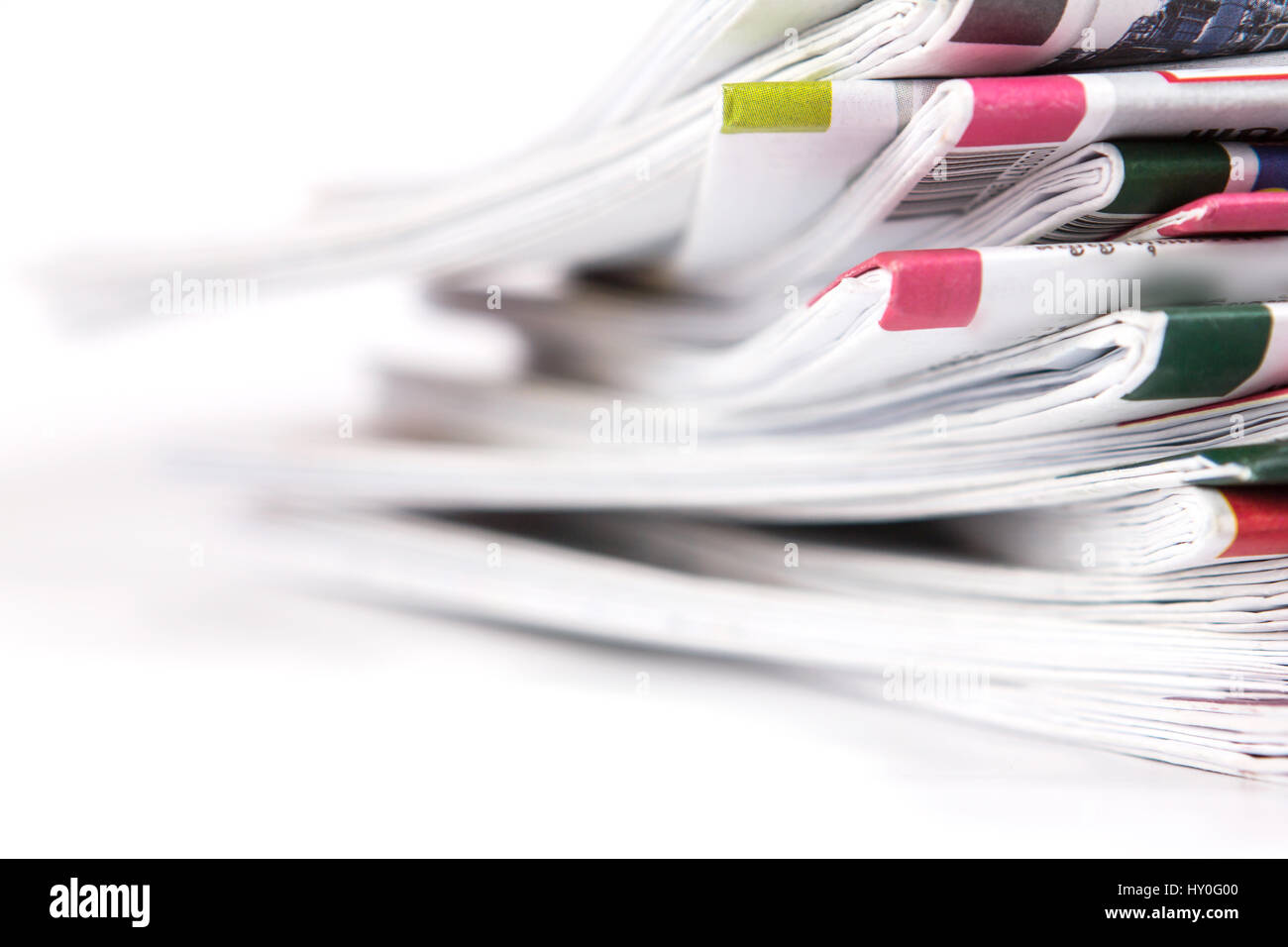 closeup stack of the newspaper Stock Photo - Alamy