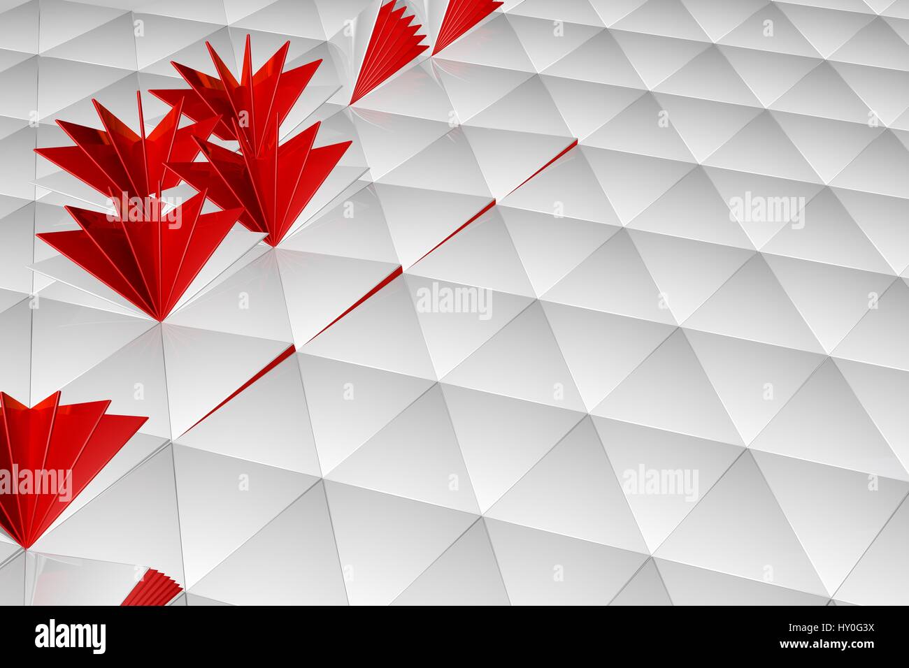 Abstract 3d rendering of red white surface. Background with futuristic ...