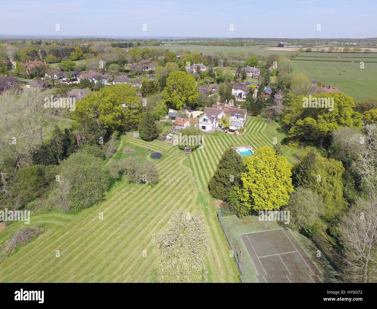 Aerial view of houses uk Stock Photo - Alamy