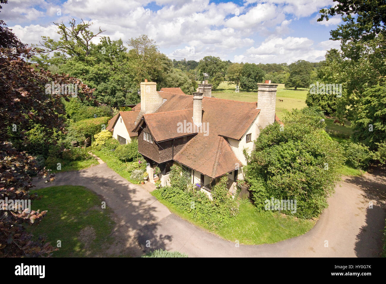 Aerial view of houses uk Stock Photo - Alamy