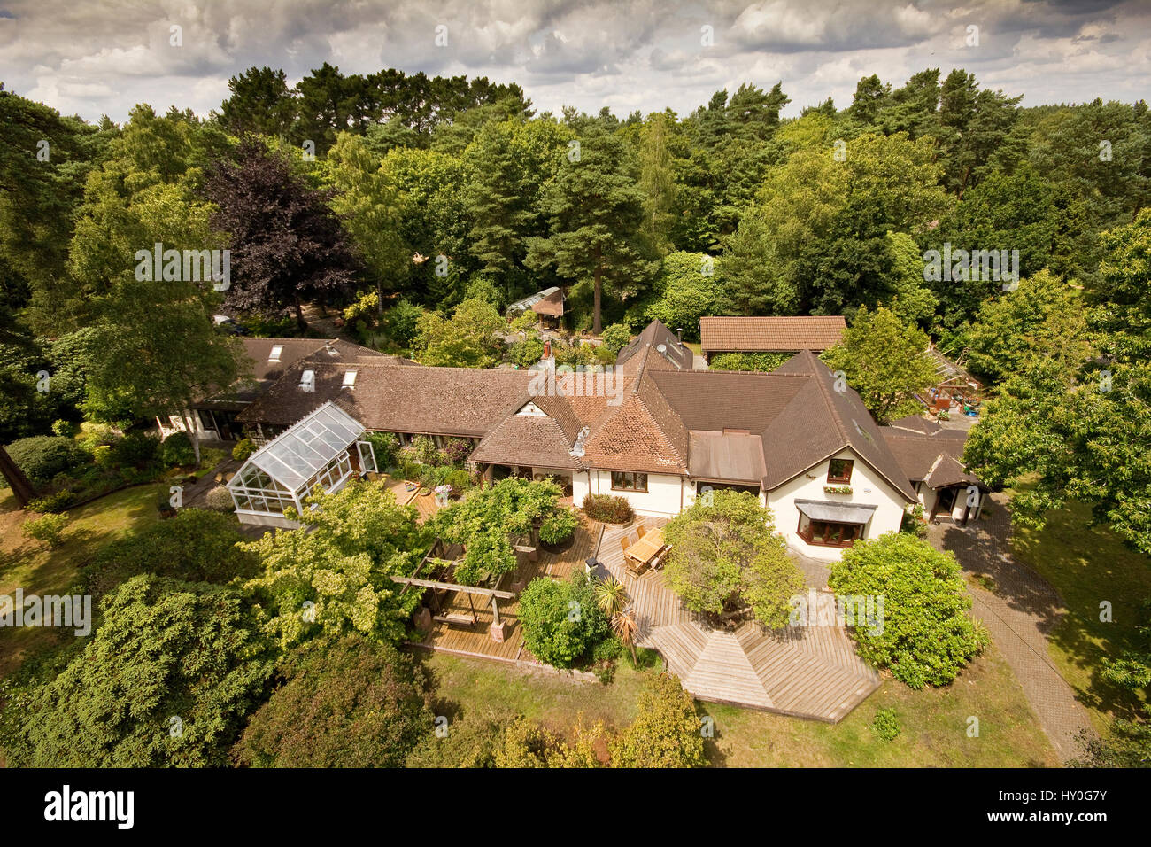 Aerial view of houses uk Stock Photo - Alamy