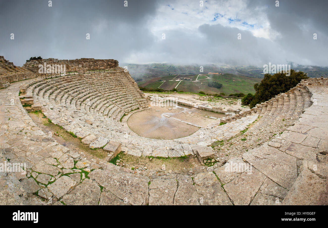 Segesta, Italy - September 15, 2009: The 2nd century greek Theatre of ...