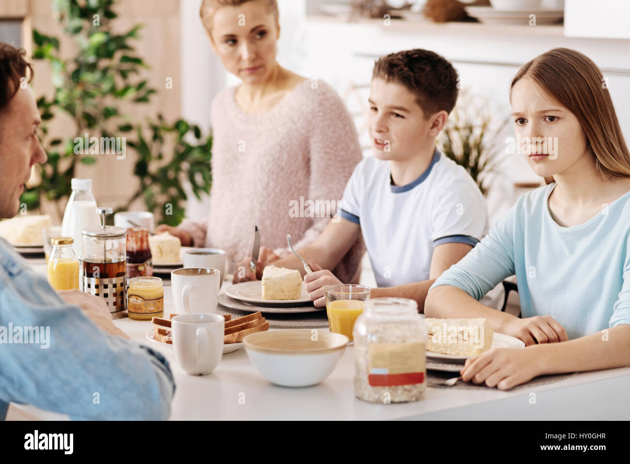 Something is going wrong. Confused young girl being involved in ...