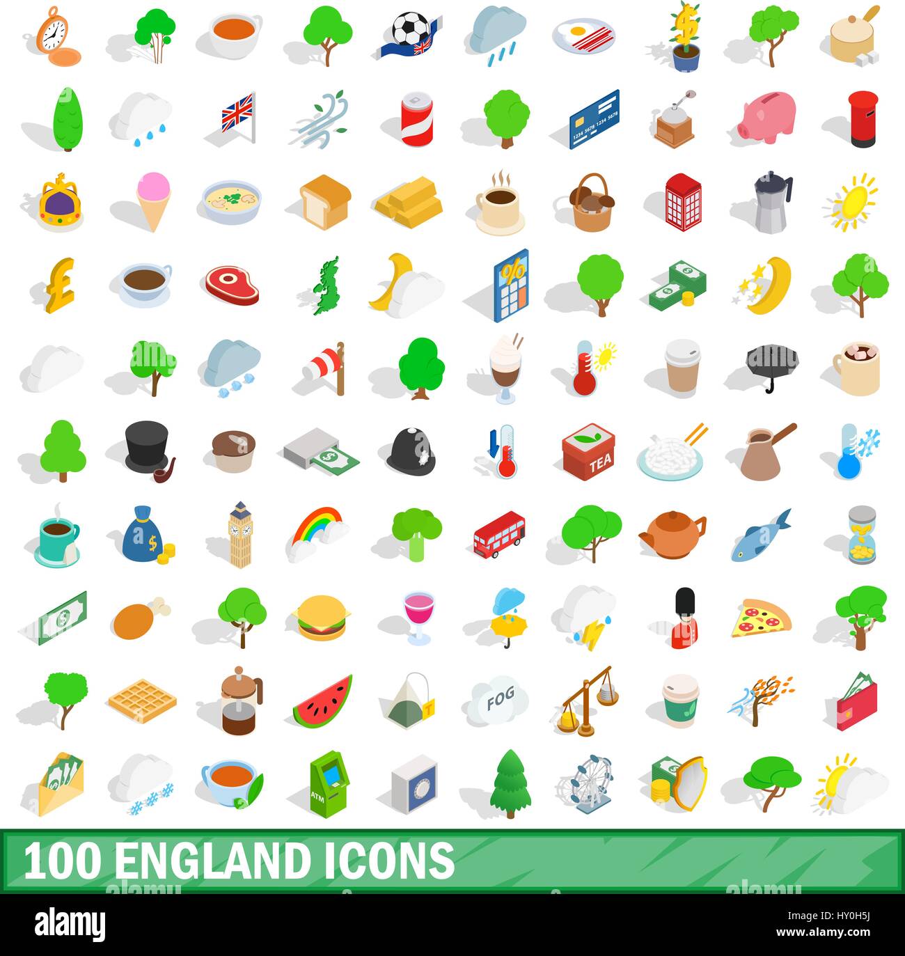 100 england icons set, isometric 3d style Stock Vector Image & Art - Alamy