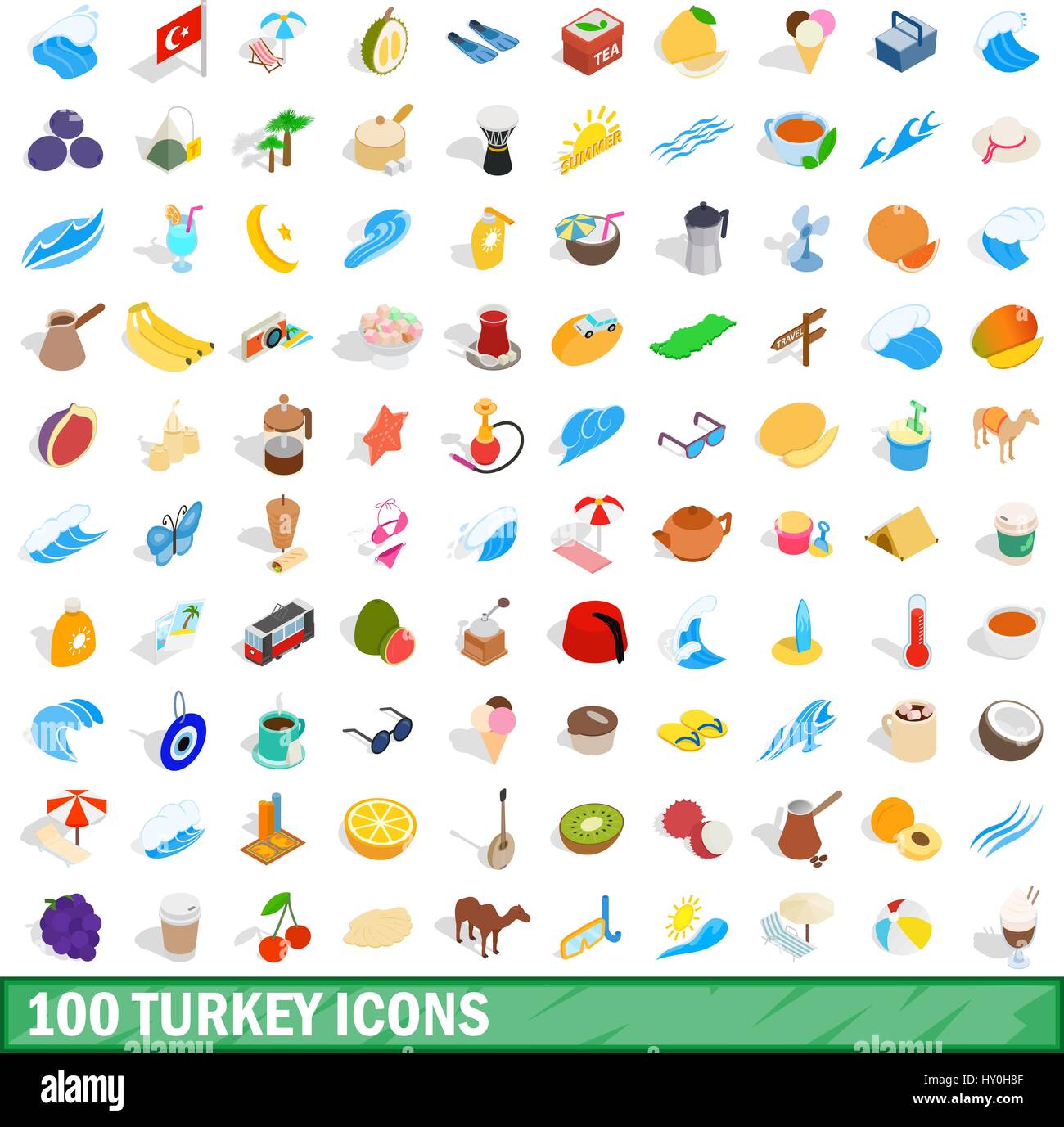 100 turkey icons set, isometric 3d style Stock Vector Image & Art - Alamy