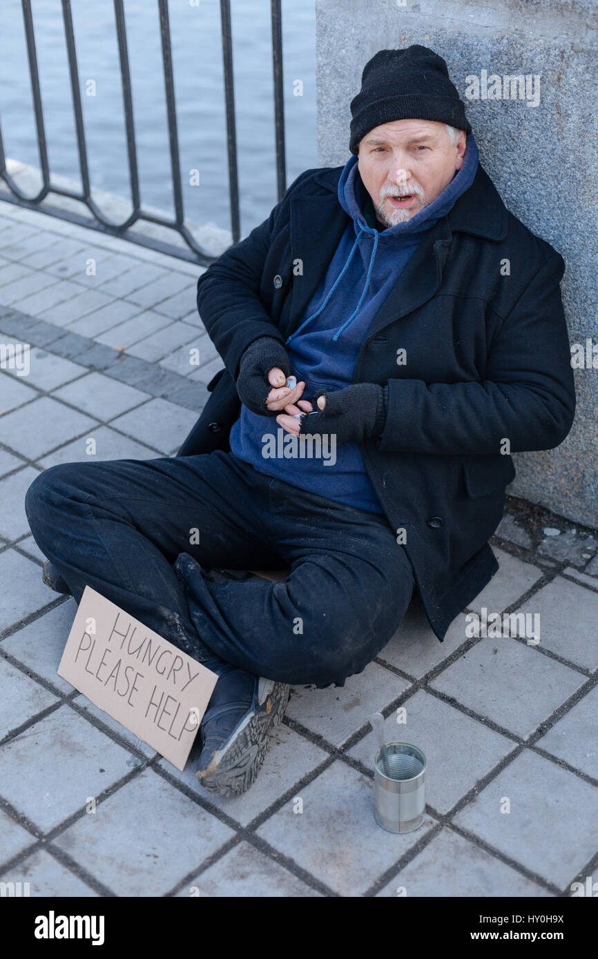 Hopeless person posing on camera Stock Photo - Alamy