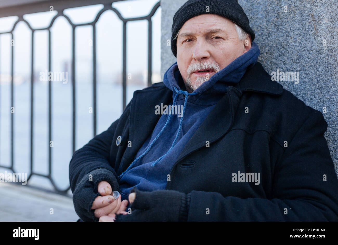 Portrait of kind man looking straight at camera Stock Photo - Alamy