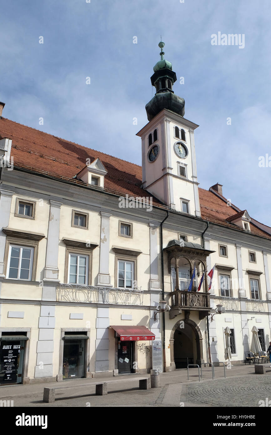Maribor City Hall at Main Square of the city of Maribor in Slovenia ...