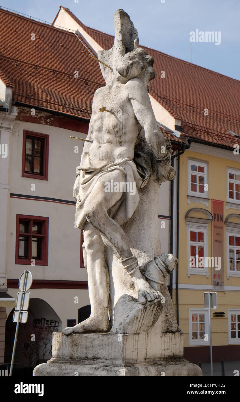 Saint Sebastian statue, Plague column at Main Square of the city of ...