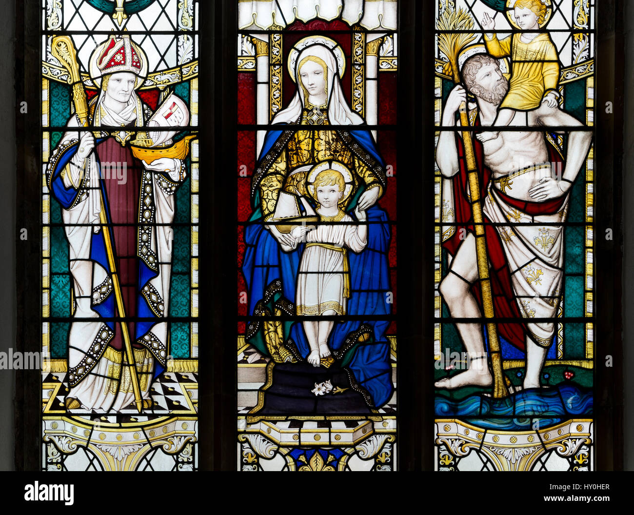 Stained glass in St. Nicholas Church, Wells-next-the-Sea, Norfolk ...