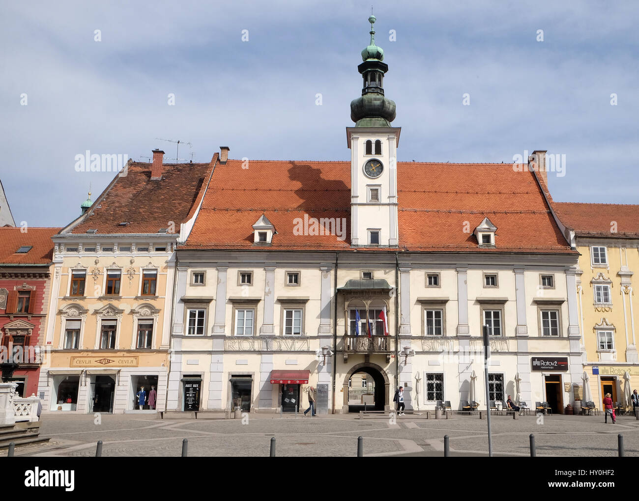 Maribor City Hall at Main Square of the city of Maribor in Slovenia ...