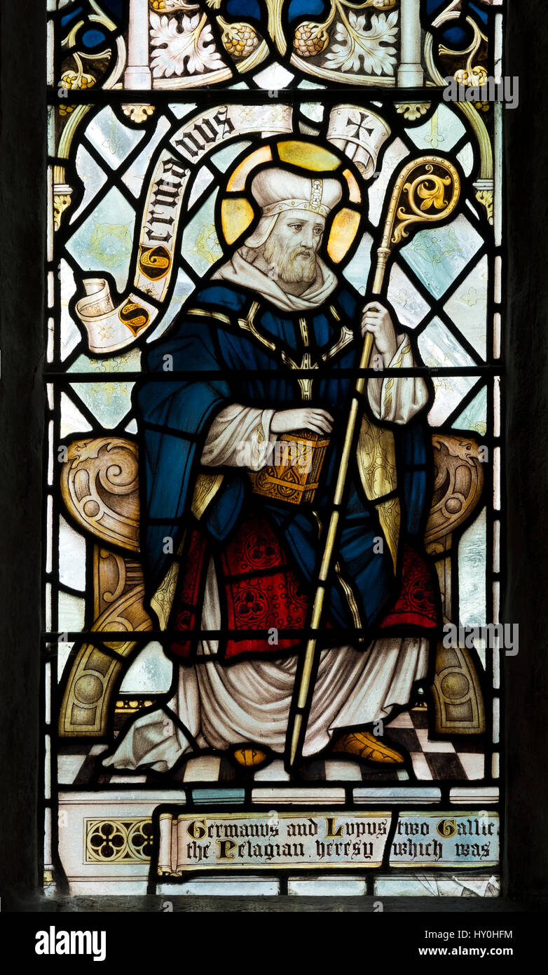 Saint Germanus stained glass, St. Nicholas, St. Mary and St. Thomas ...