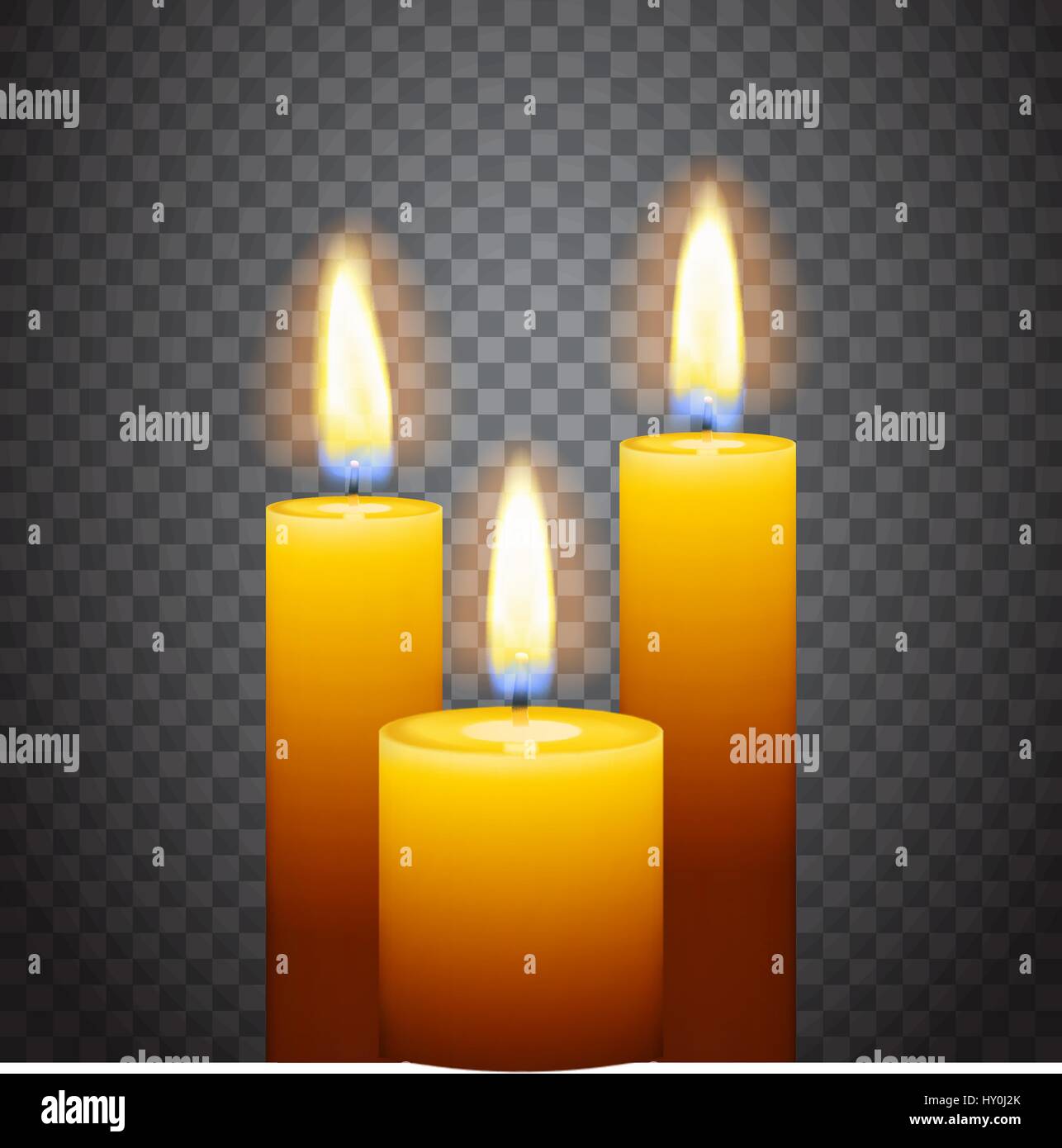Set of three burning candles Stock Vector Image & Art - Alamy