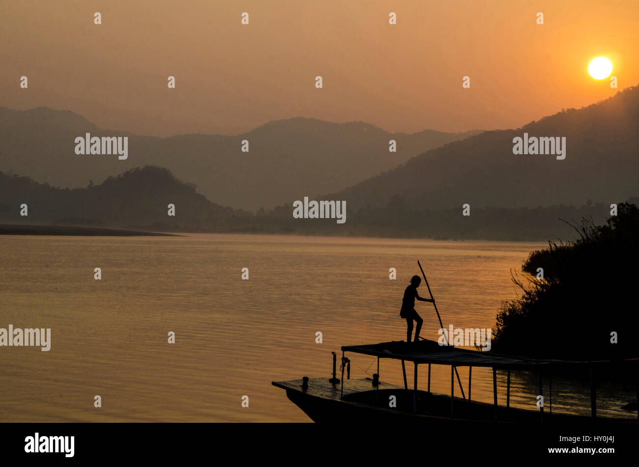 Boat godavari river, papikondalu, andhra pradesh, india, asia Stock ...
