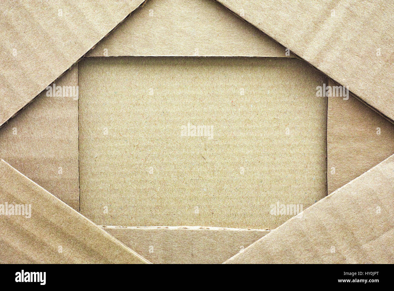 Cardboard frame with piece of cardboard. Full frame Stock Photo - Alamy