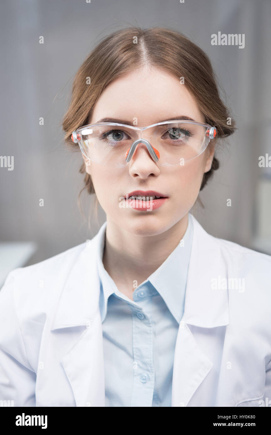 Portrait female scientist in protective hi-res stock photography and ...