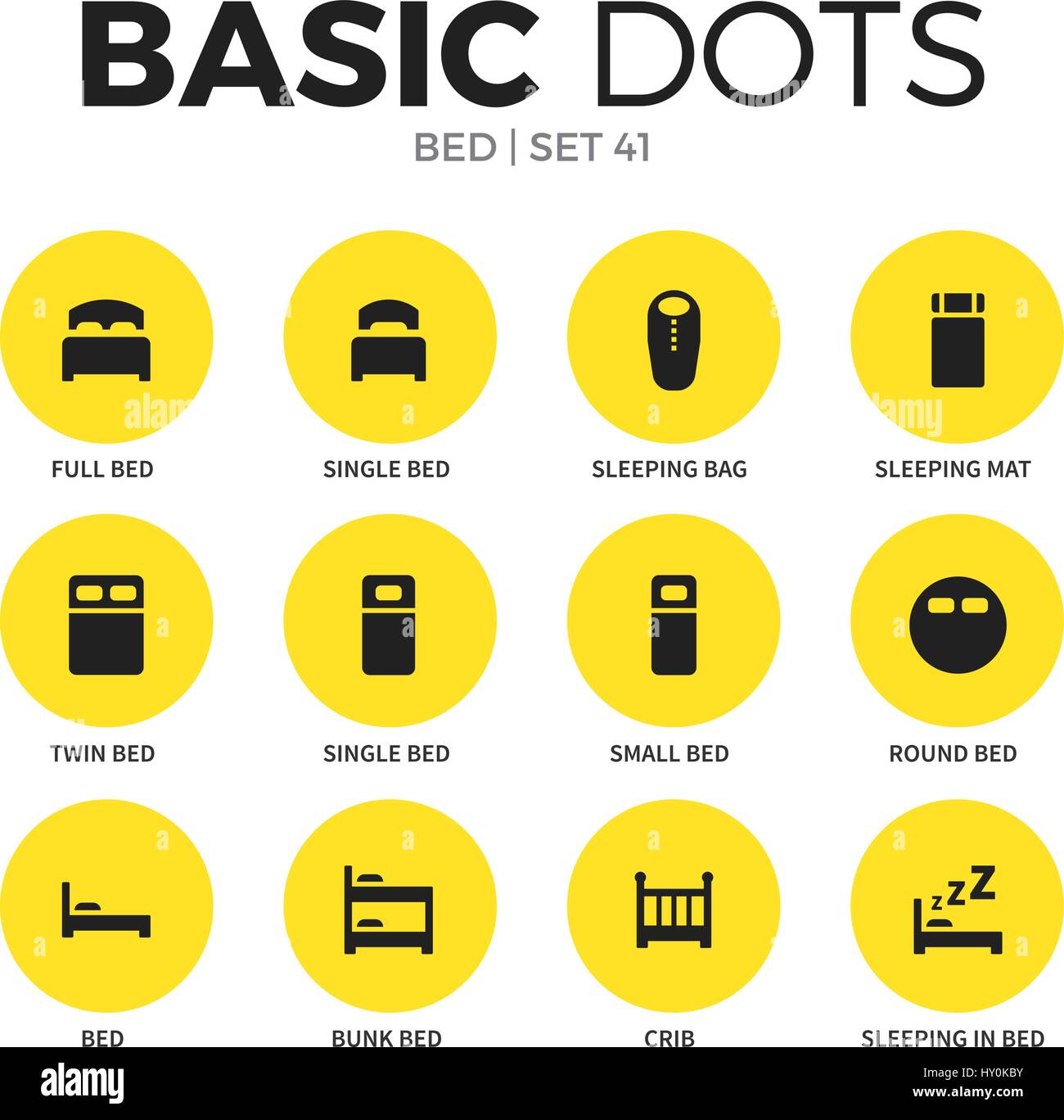 Bed flat icons vector set Stock Vector Image & Art - Alamy