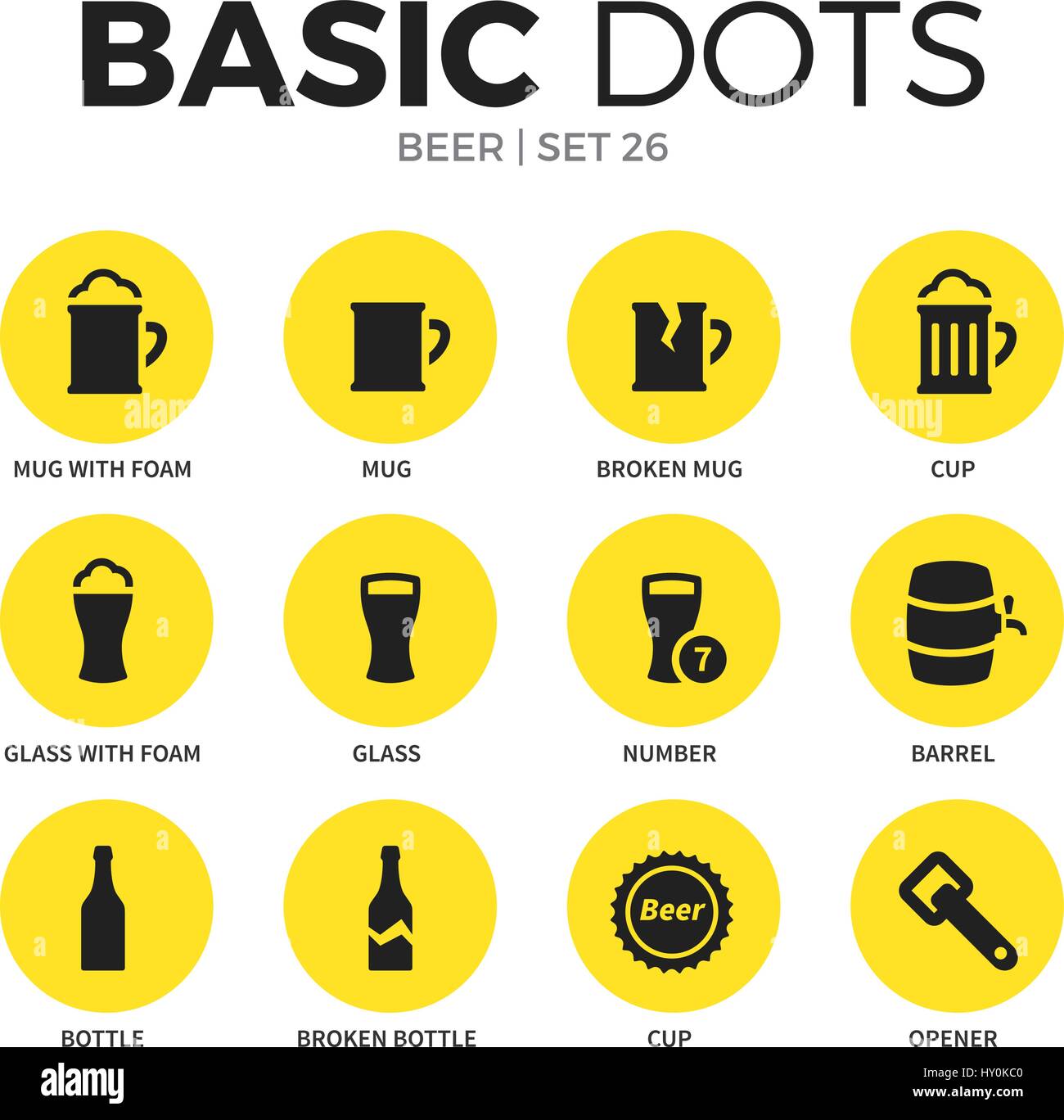 Beer flat icons vector set Stock Vector Image & Art - Alamy