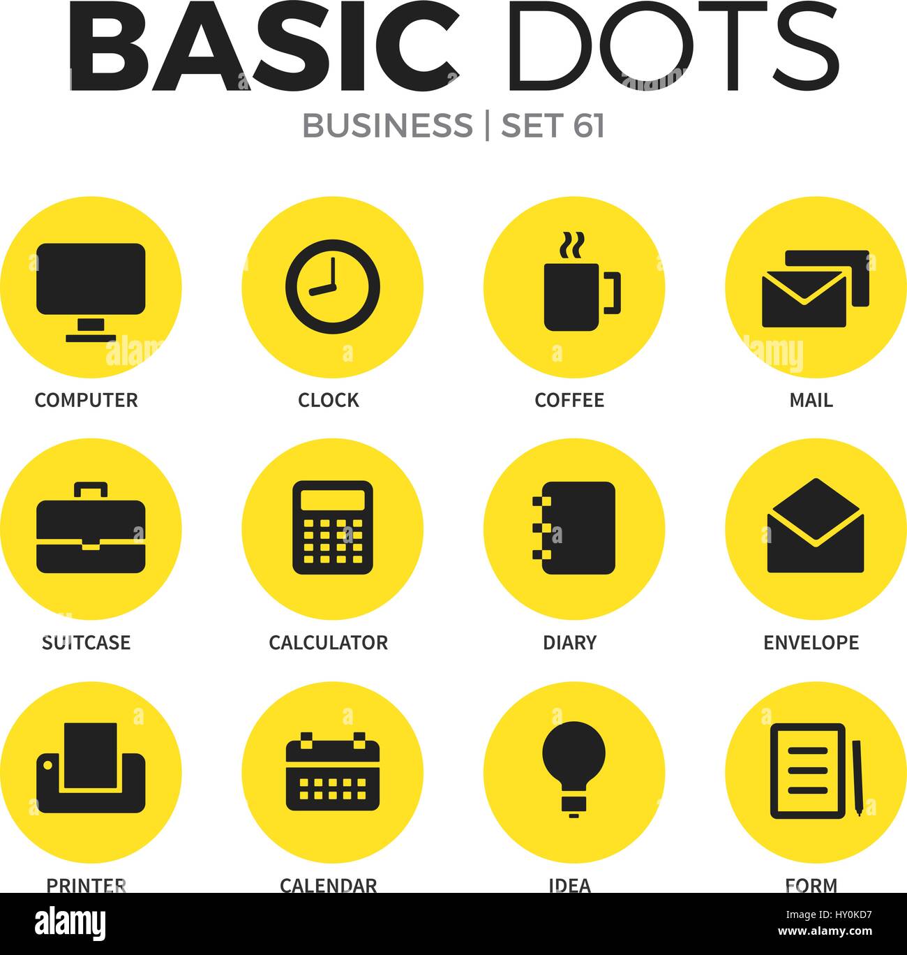 Business flat icons vector set Stock Vector Image & Art - Alamy