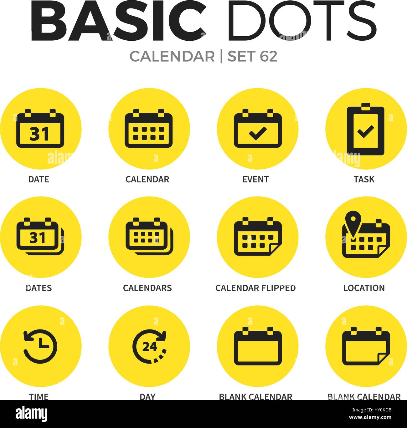 Calendar flat icons vector set Stock Vector Image & Art - Alamy