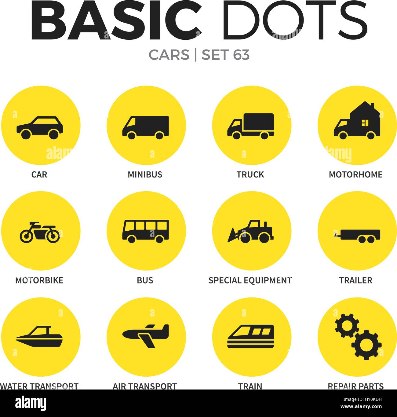 Cars flat icons vector set Stock Vector Image & Art - Alamy