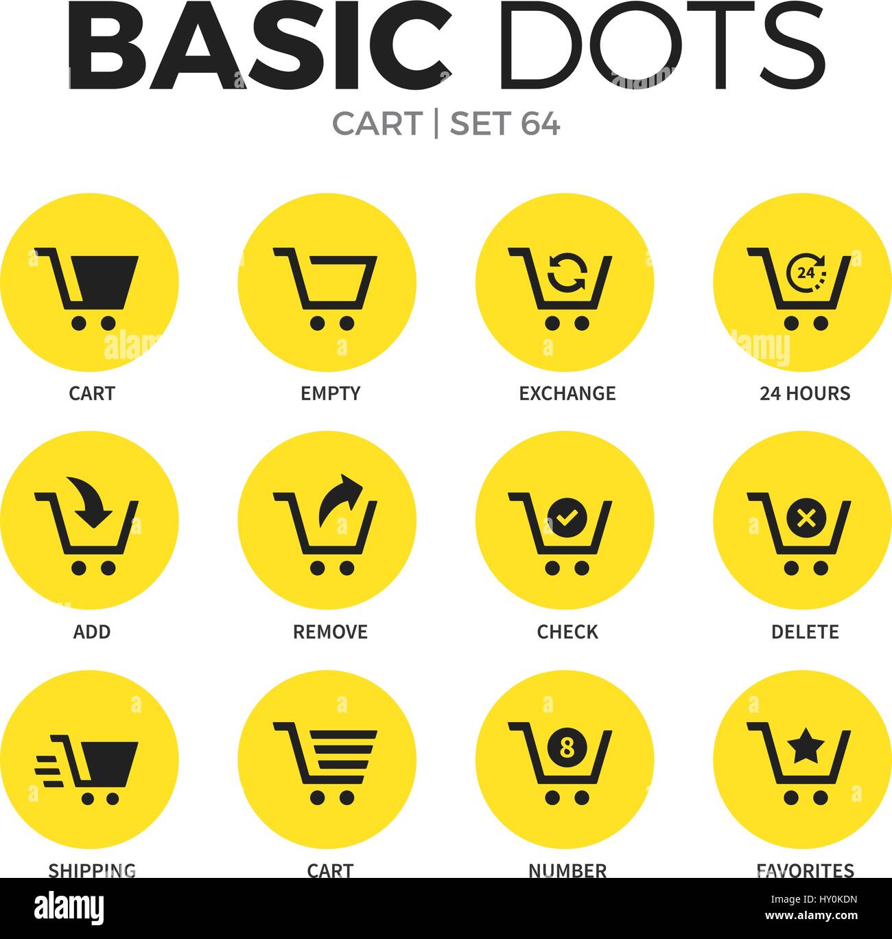 Cart flat icons vector set Stock Vector Image & Art - Alamy