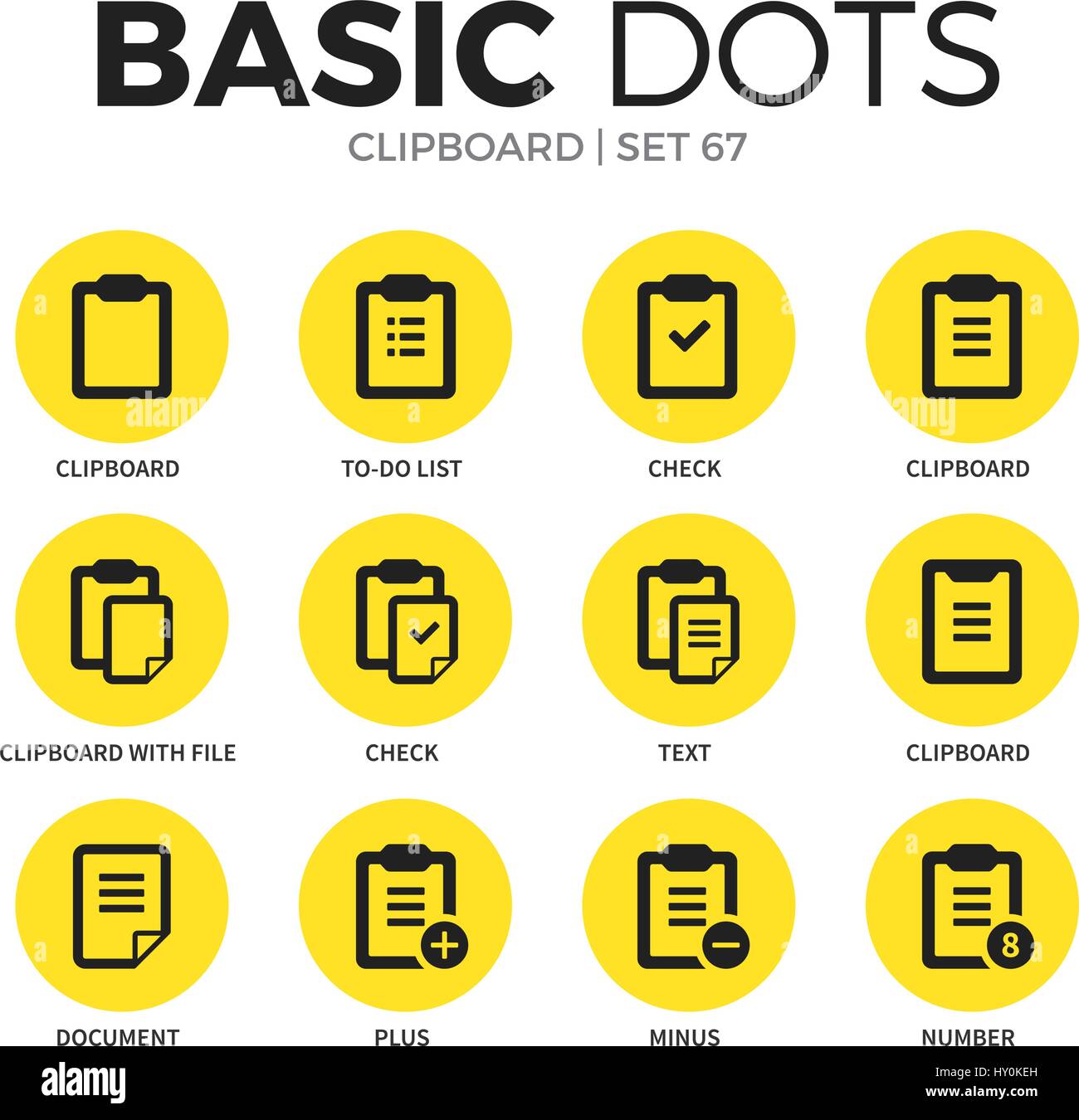 Clipboard flat icons vector set Stock Vector Image & Art - Alamy