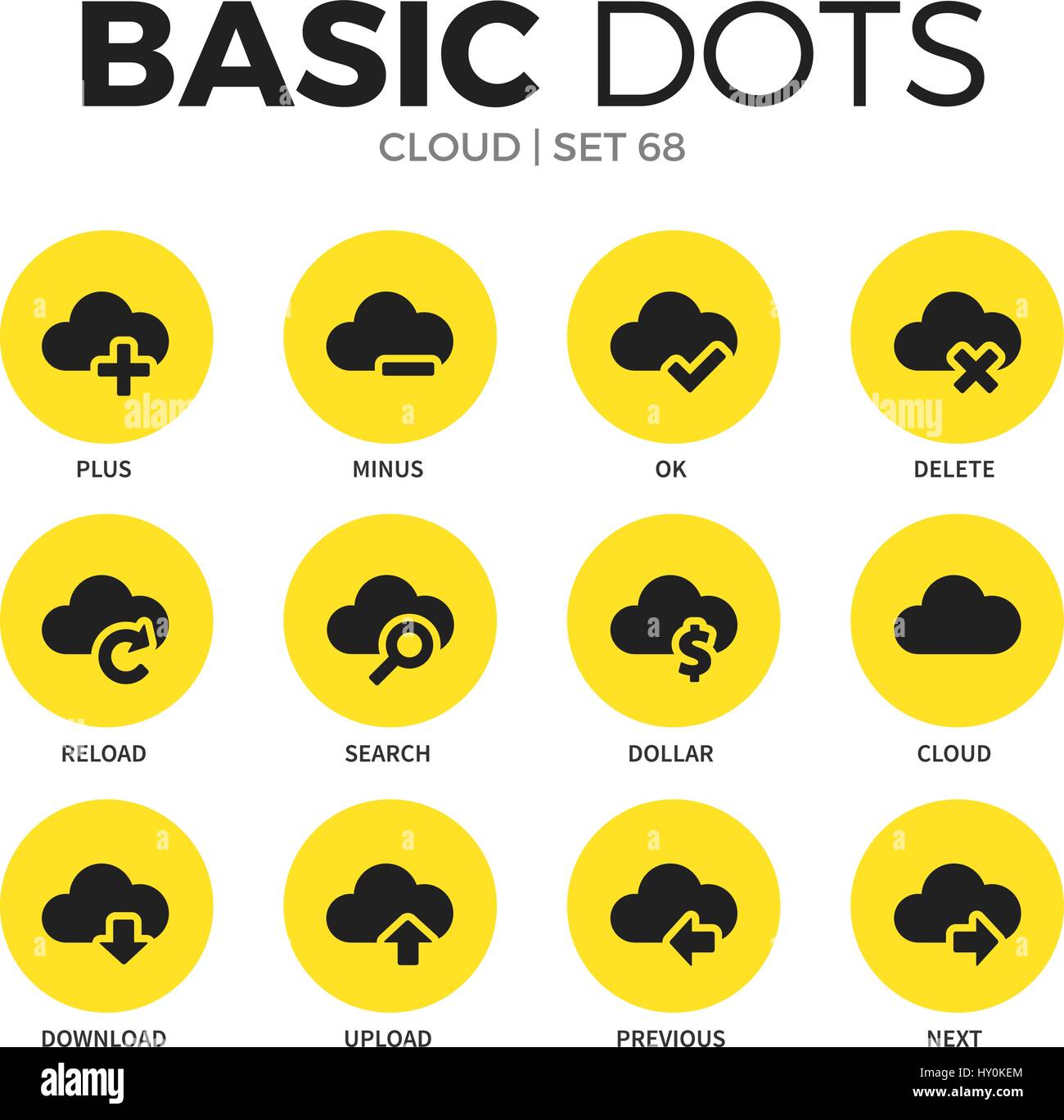 Cloud flat icons vector set Stock Vector Image & Art - Alamy