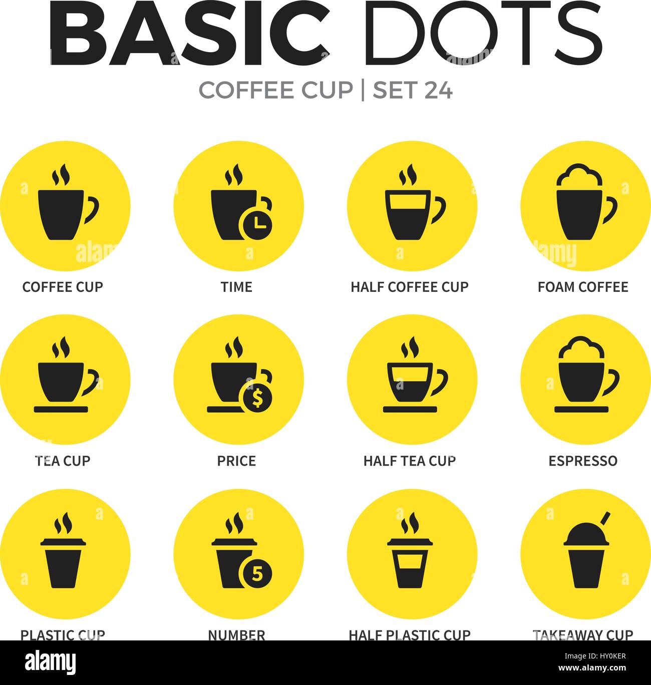 Coffee cup flat icons vector set Stock Vector Image & Art - Alamy