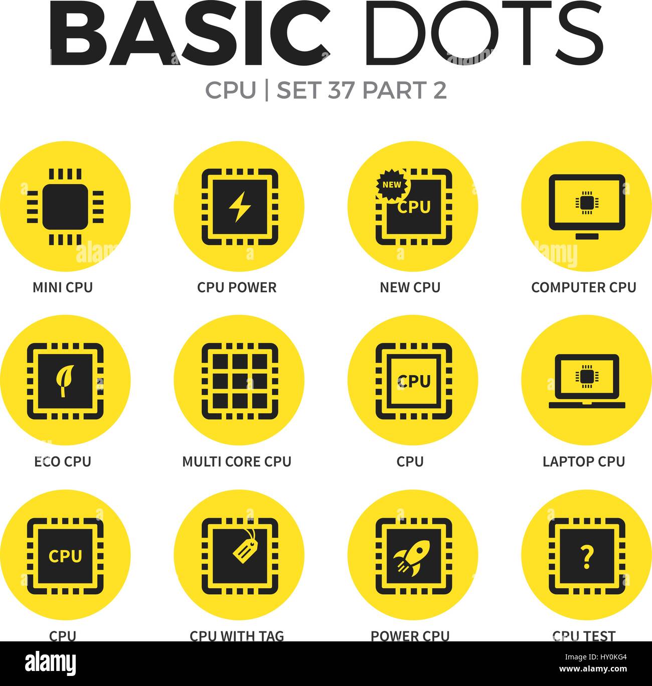 CPU flat icons vector set Stock Vector Image & Art - Alamy