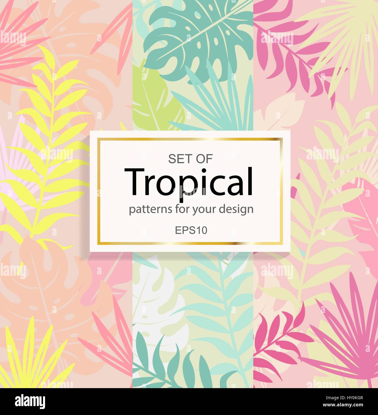 Set modern tropical background Stock Vector Images - Alamy