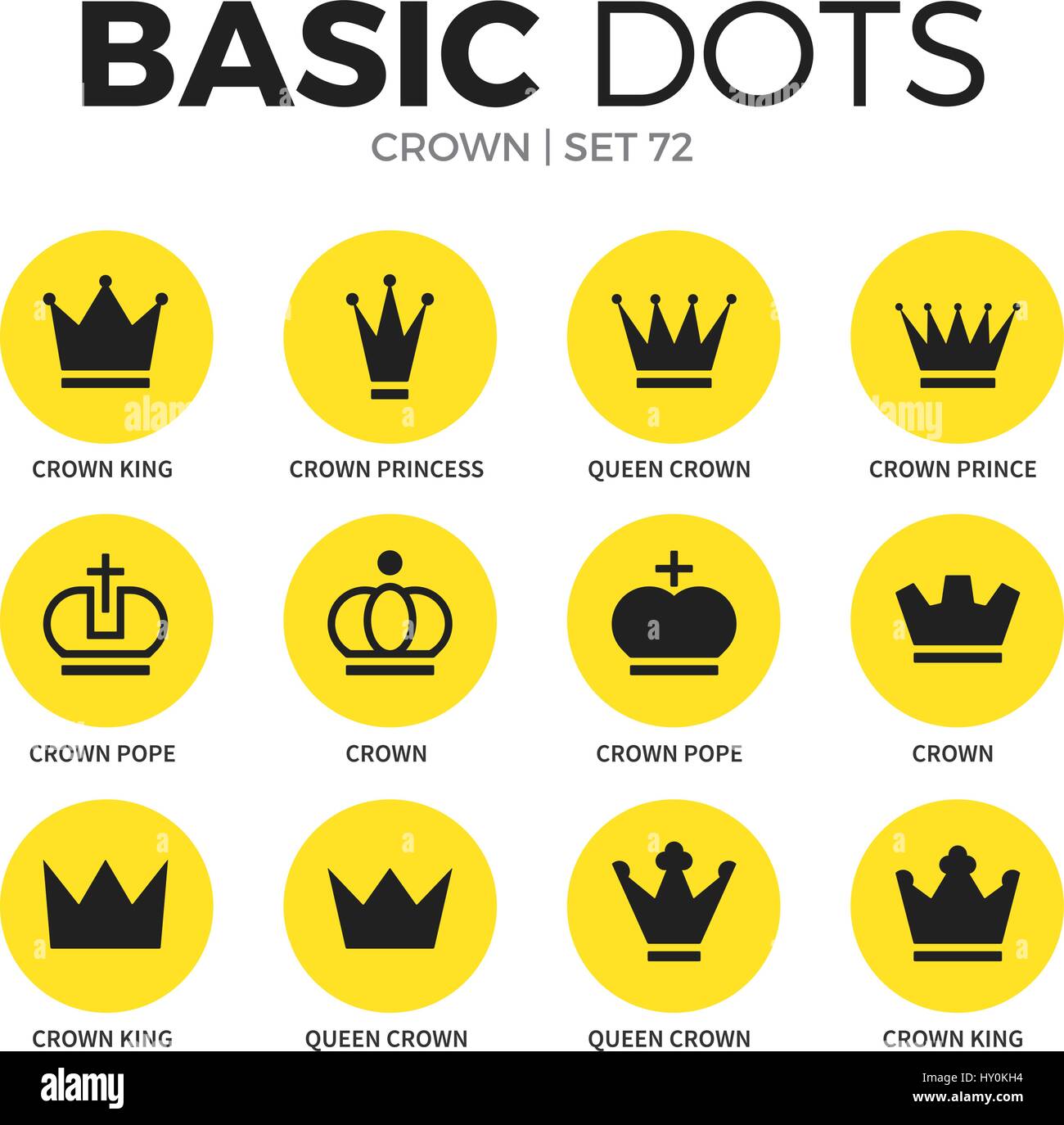 Crown flat icons vector set Stock Vector Image & Art - Alamy