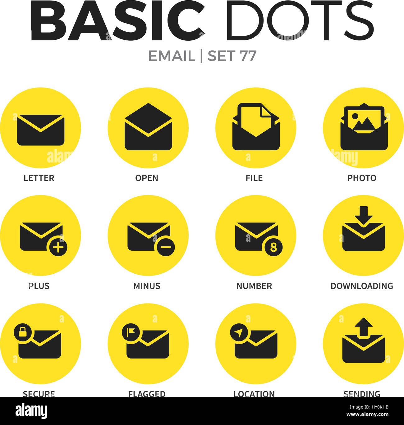 Email flat icons vector set Stock Vector Image & Art - Alamy