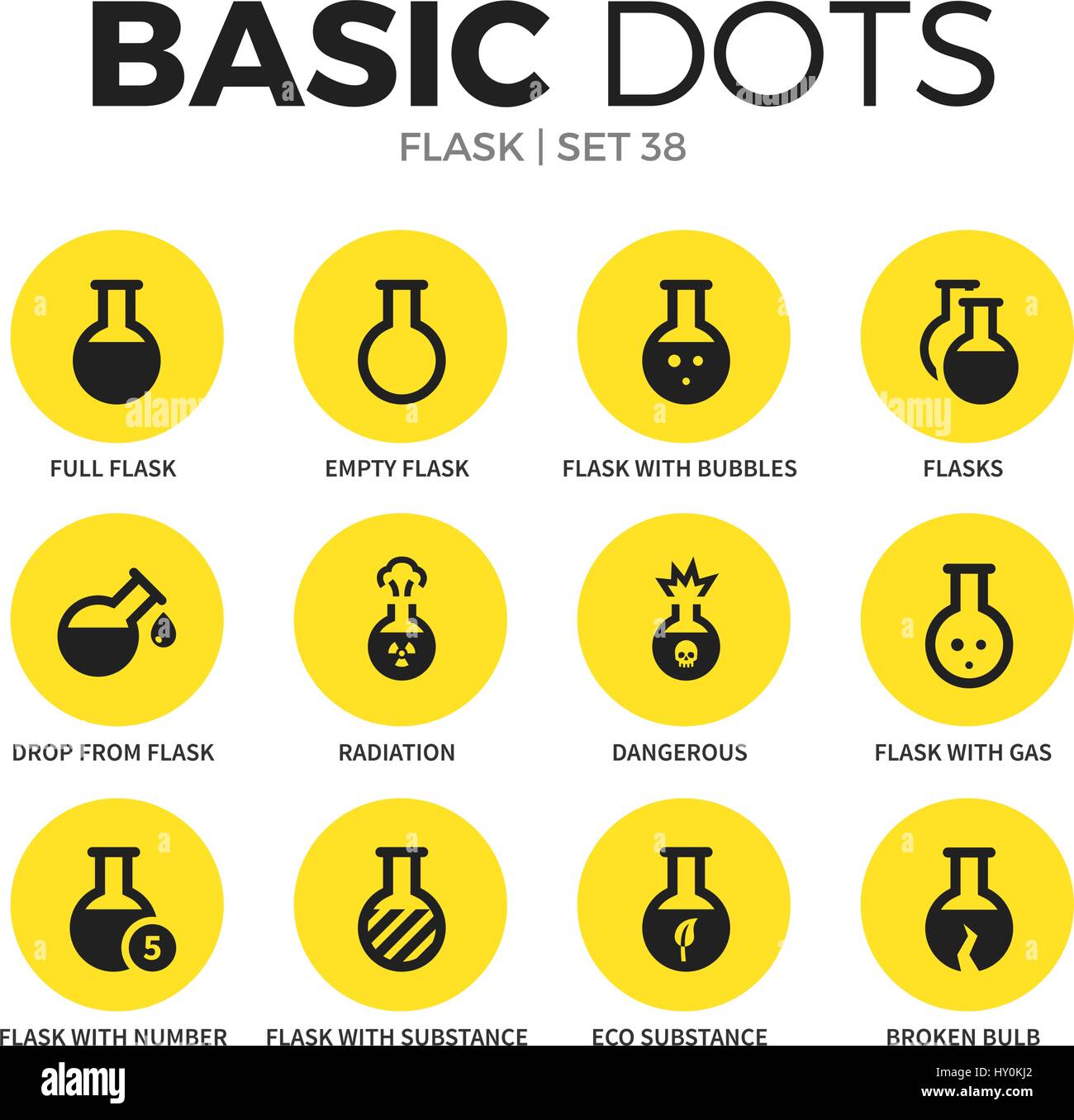 Flask flat icons vector set Stock Vector Image & Art - Alamy