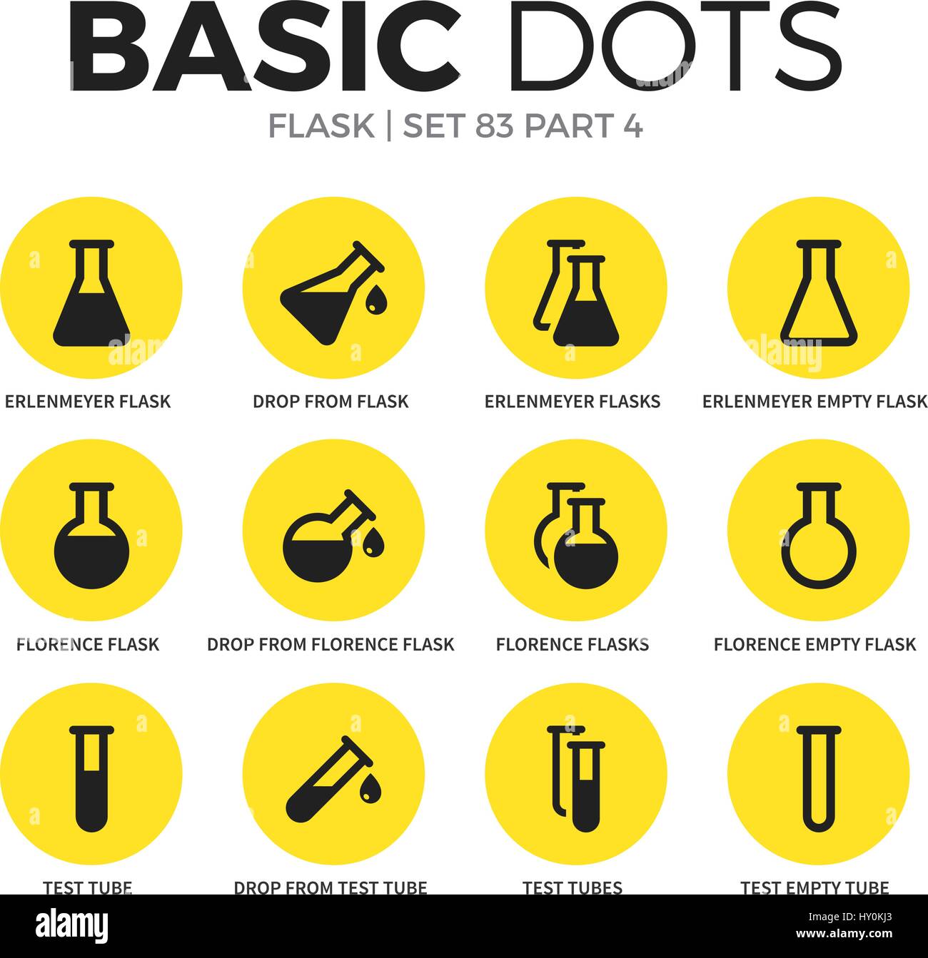 Flask flat icons vector set Stock Vector Image & Art - Alamy