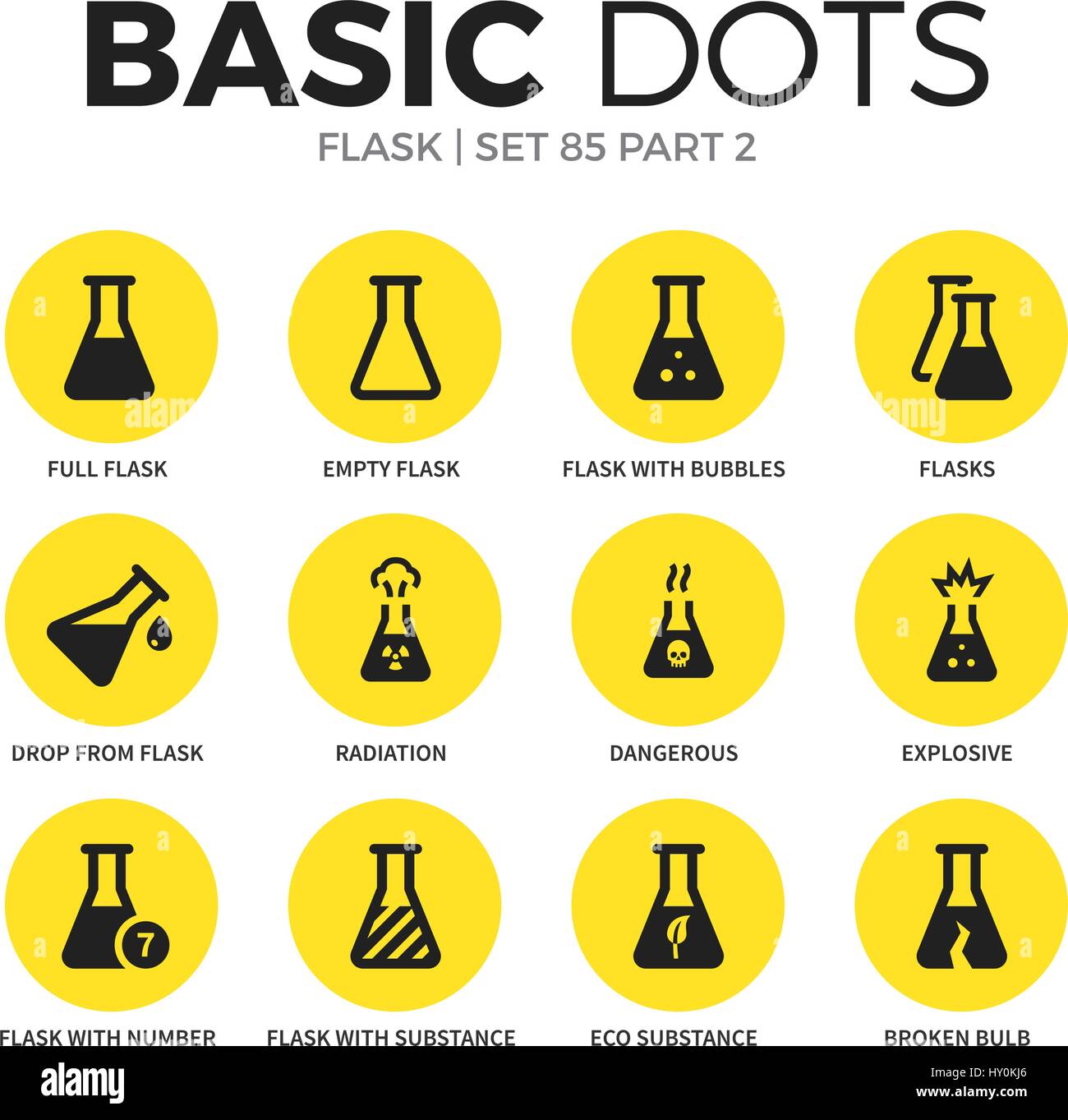 Flask flat icons vector set Stock Vector Image & Art - Alamy