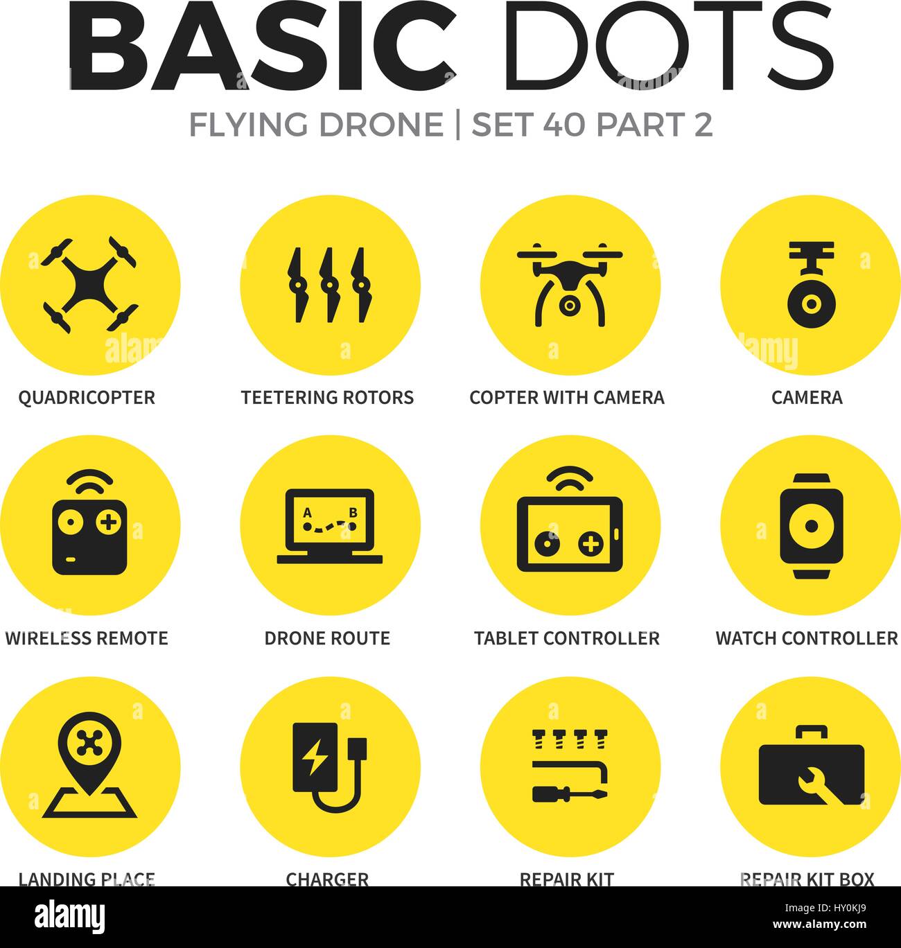 Modern drone icon set hi-res stock photography and images - Alamy