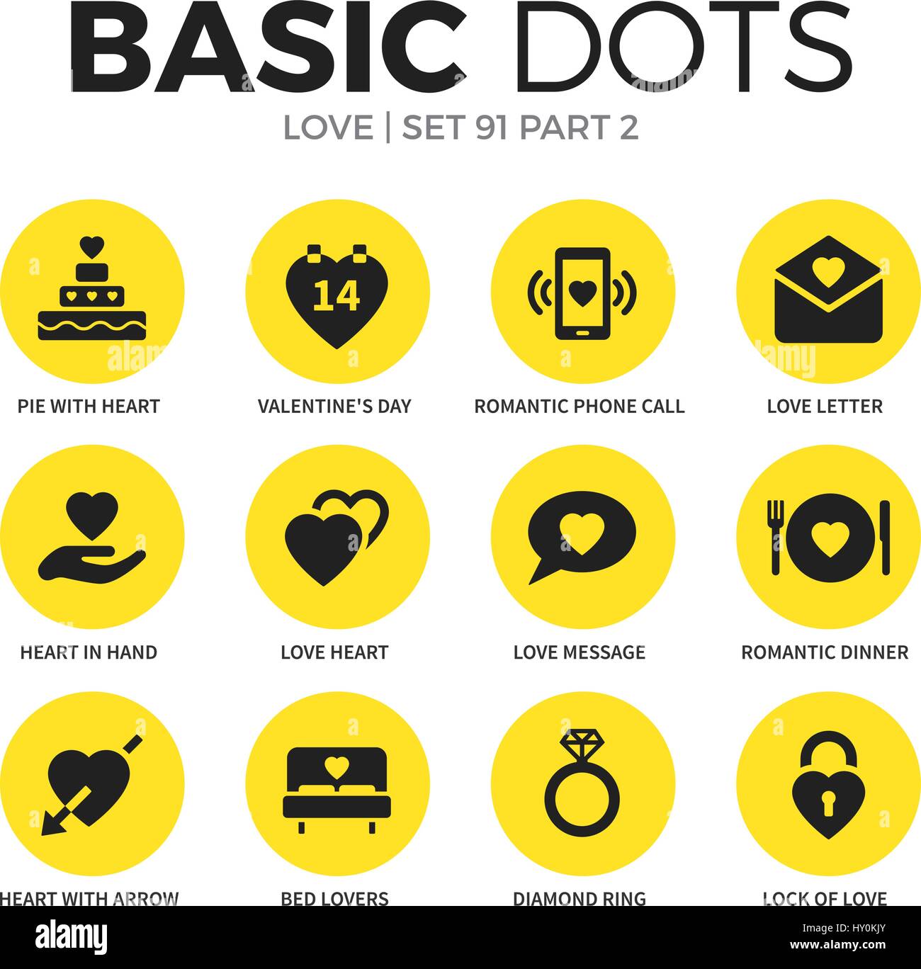 Love flat icons vector set Stock Vector Image & Art - Alamy