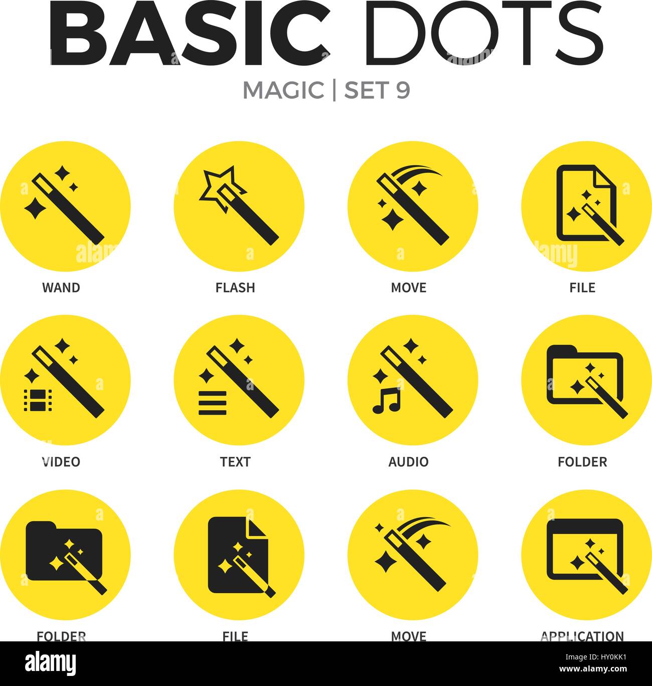 White magic wand icon isolated Stock Vector Images - Alamy